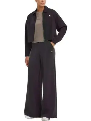 Guess Logo Plaque Wide-leg Trousers - Grey