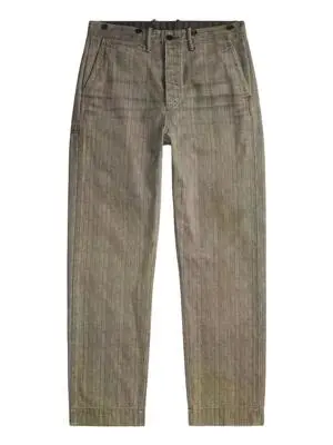 Ralph Lauren Herringbone Cotton Trousers - Grey
