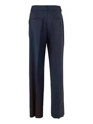 Max Mara Pressed-crease Wide-leg Wool Trousers - Blue