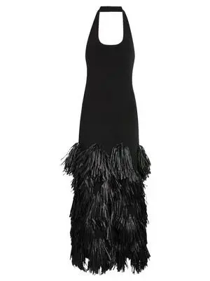 Aje Elva Fringed Detail Maxi Dress - Black