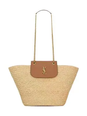 Saint Laurent Manon Raffia Tote Bag - Neutrals
