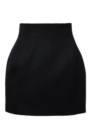 MUGLER High-rise Wool Miniskirt - Black