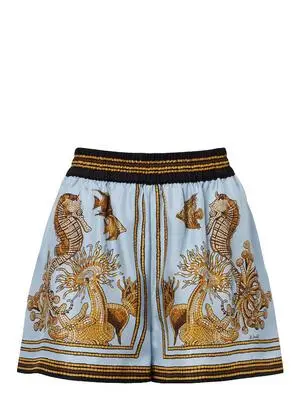 La DoubleJ Printed Silk Twill Shorts - Multicoloured