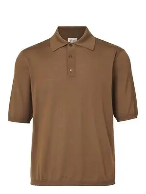 Saint Laurent Wool Polo Shirt - Brown