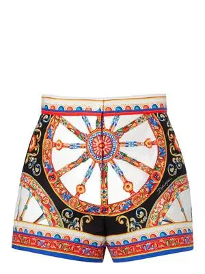 Dolce & Gabbana Carretto Cotton Poplin Shorts - Multicoloured