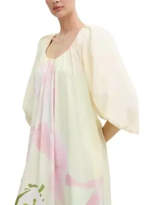 Stine Goya Horse Print Puff Sleeve Maxi Dress - Neutrals