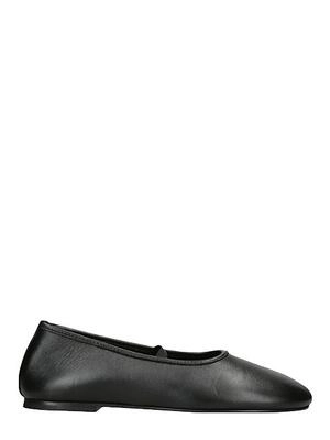 Dear Frances Ballastrap Leather Ballet Flats - Black