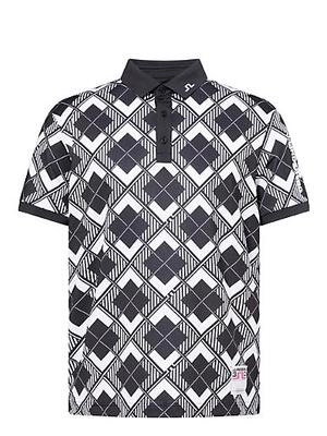 J. Lindeberg 30y Tour Tech Woven Polo T-shirt - Argyle