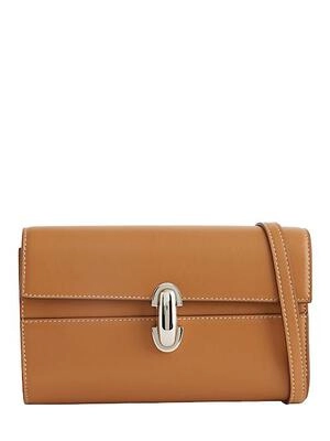 Savette Symmetry Mini Leather Shoulder Bag - Saddle
