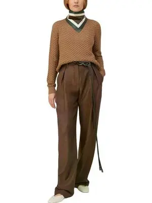 RETORI Retro Sartorial Double-pleated Wool Trousers - Brown