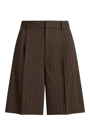 Ralph Lauren Tailored Wool Pinstripe Shorts - Nude
