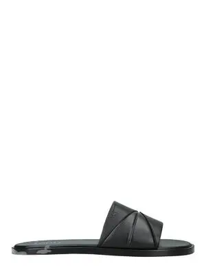 Loewe Leather Origami Slides - Black