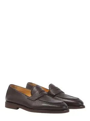 Brunello Cucinelli Leather Penny Loafers - Brown