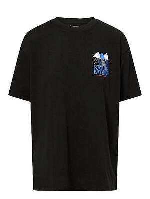 DAMSON MADDER Cotton-jersey T-shirt With Graphic Print - Black