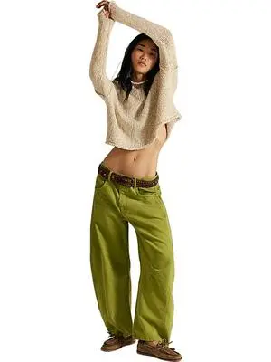 We The Free Mid-rise Barrel Jeans - Shadow Moss