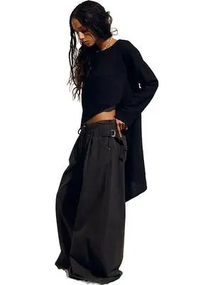 Free People Alina Asymmetrical Top - Black