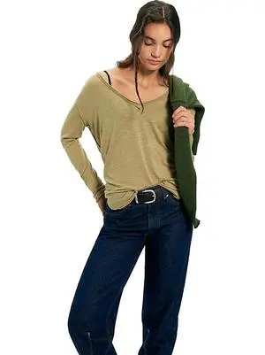 We The Free We The Free Long Sleeve V-Neck Top Python