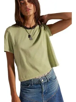 We The Free We The Free Relaxed Washed Cotton Jersey Crewneck Tee Frozen Dew