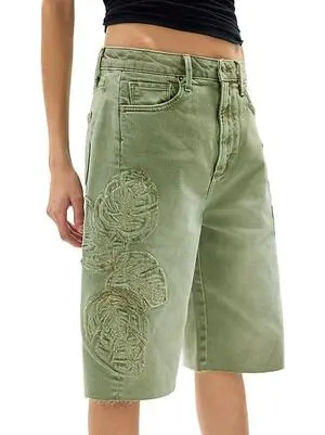 DRIFTWOOD Palmer Barrel Shorts With Floral Embroidery - Palm Patchwork