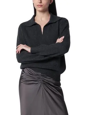 Victoria Beckham Genevieve Cashmere Blend Polo Sweater - Brown