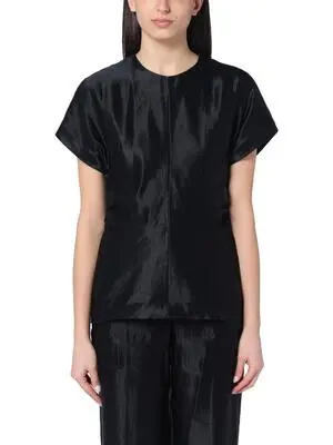 Loulou De Saison Linen & Silk T-shirt - Black