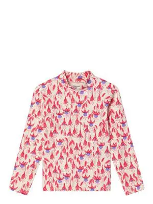 MINI RODINI Organic Cotton Printed High Neck Blouse - Red