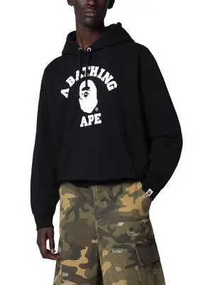 A BATHING APE Cotton Hoodie With Logo Print - Black