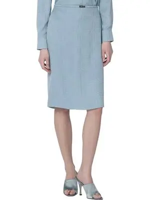 Gucci Gg Jacquard Silk Skirt - Light Blue