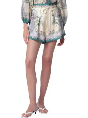 Zimmermann Cream Linen Indra Shorts Multicolor