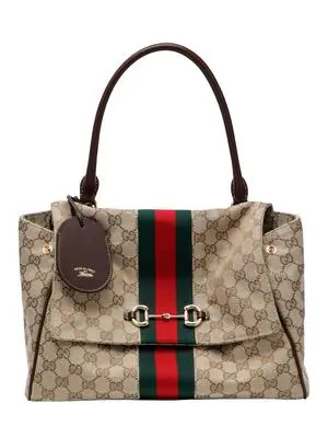Gucci Medium Paparazzo Top Handle Bag In Gg Canvas - Beige