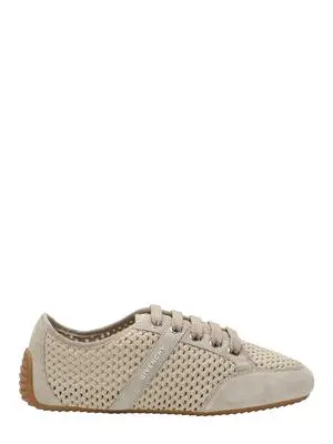 Givenchy Slimline Sneakers In Mesh And Suede - Beige