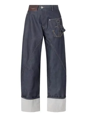 JW Anderson High-rise Embroidered Wide-leg Jeans - Blue
