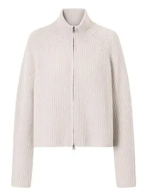 LISA YANG Sadie Ribbed Cashmere Cardigan - Neutrals