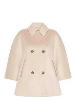 Max Mara Cashmere Double-breasted Cape Beige