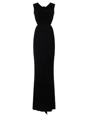 Rick Owens Velvet Maxi Dress With Cut-out Detail - Black