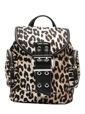 GANNI Leopard Print Buckle Detail Backpack - Multi