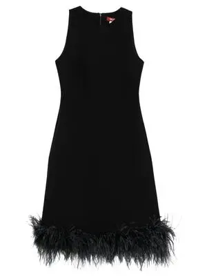 Max Mara Feather Hem Sleeveless Dress - Black