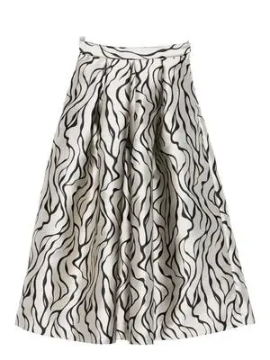 LUNATICA MILANO Printed Pleated Midi Skirt - Grey