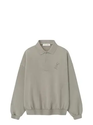 ESSENTIALS Classic Fleece Polo - Grey