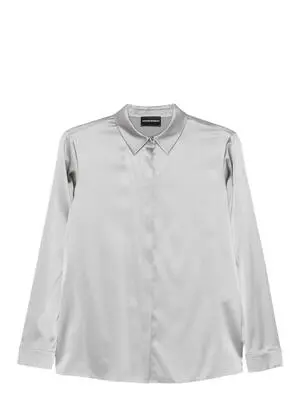 Emporio Armani Long Sleeve Silk Shirt - Grey