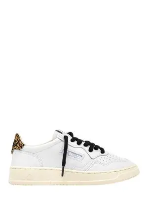 AUTRY Medalist Low Sneakers With Leopard Print Heel Detail - Multi