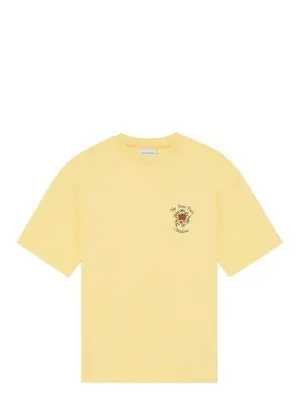 Drole De Monsieur Rose Slogan T-shirt - Yellow