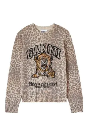 GANNI Wool Crewneck Sweater - Multi