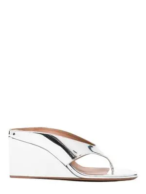 Alaïa Wedge Thong Mules - Silver