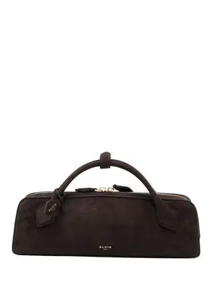 Alaïa Le Teckel Suede Leather Clutch - Brown