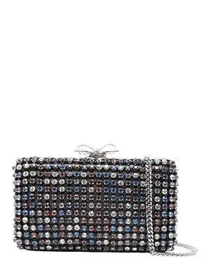 SELF-PORTRAIT Crystal Embellished Clutch With Bow Detail - Multi