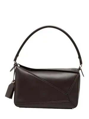 Loewe Puzzle Featherlight Medium Leather Handbag - Brown