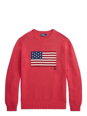 Polo Ralph Lauren Iconic Flag Knit Sweater - Red