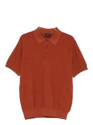 Brioni Cotton And Cashmere Polo Shirt - Red