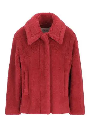 Max Mara Teddy Cropped Coat - Red